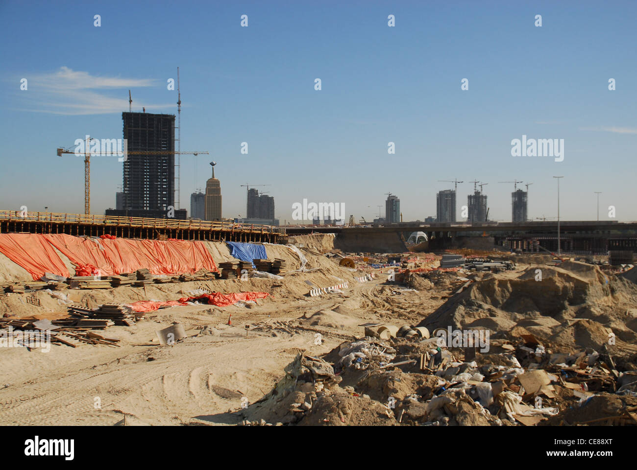 Scenes in Dubai with built up area around Sheikh Zayed road and Burg Al ...
