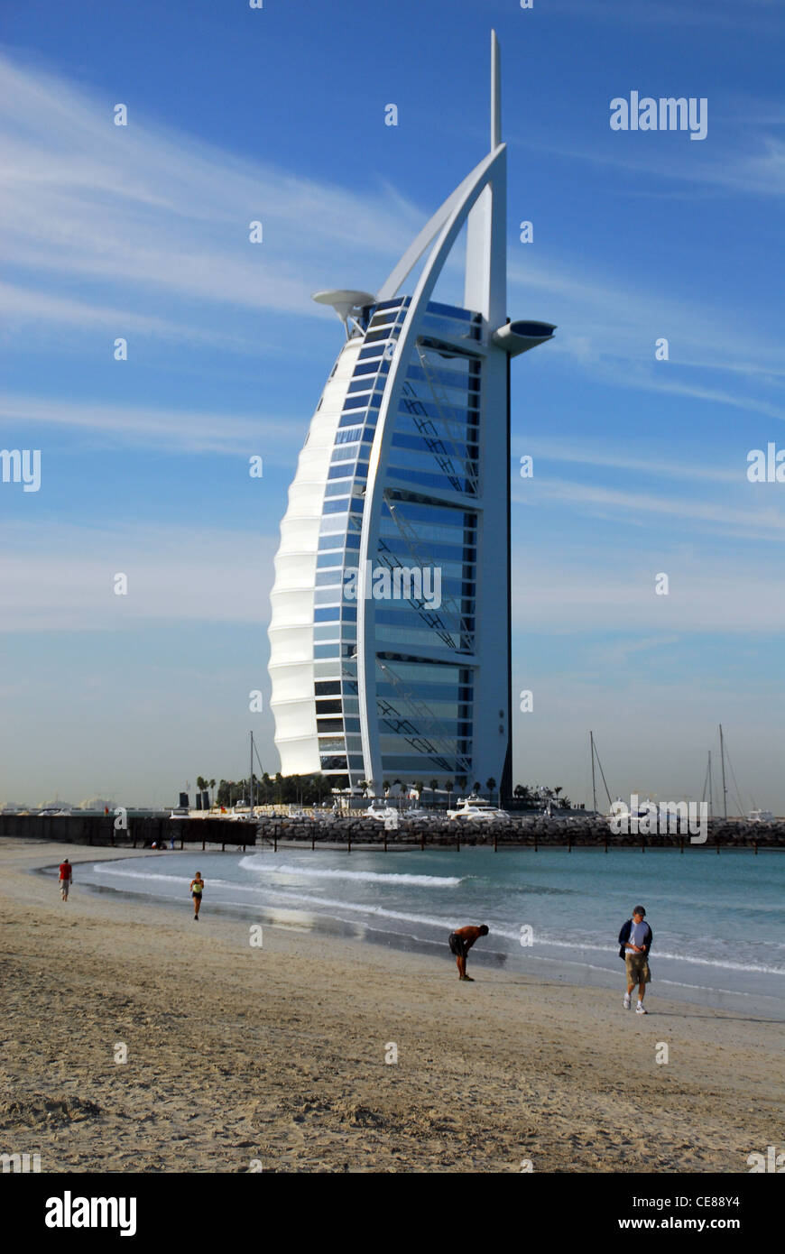 The Burg Al Arab Hotel in the Jumeirah quarter of Dubai, and the ...