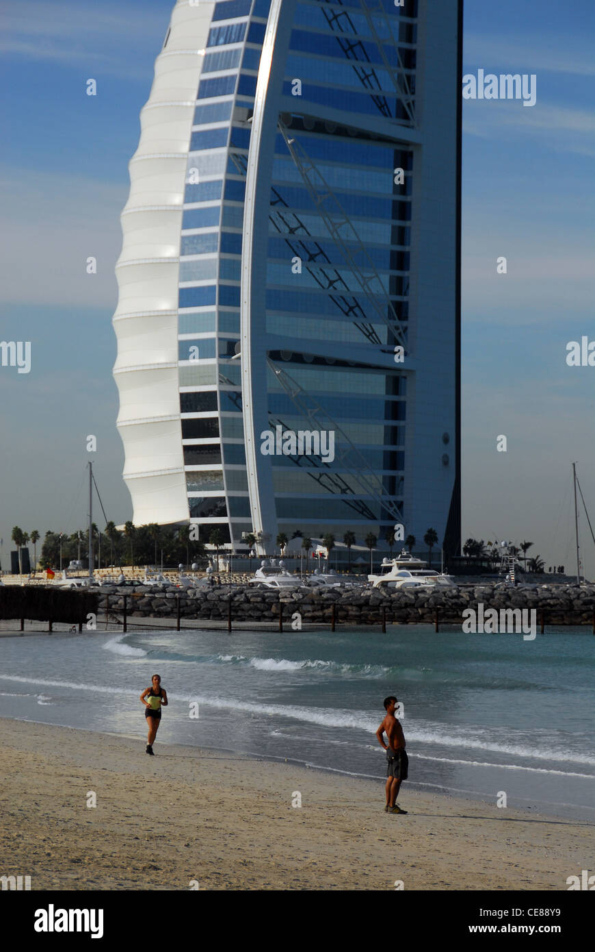 The Burg Al Arab Hotel in the Jumeirah quarter of Dubai, and the ...