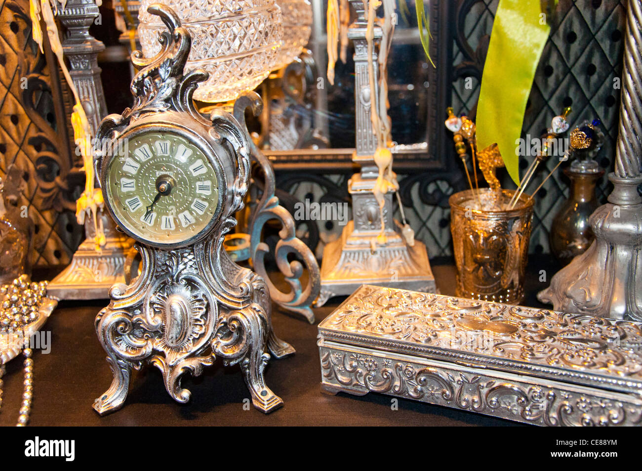 Silver clock hi-res stock photography and images - Alamy