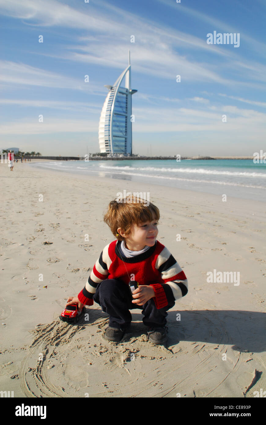The Burg Al Arab Hotel in the Jumeirah quarter of Dubai, and the ...