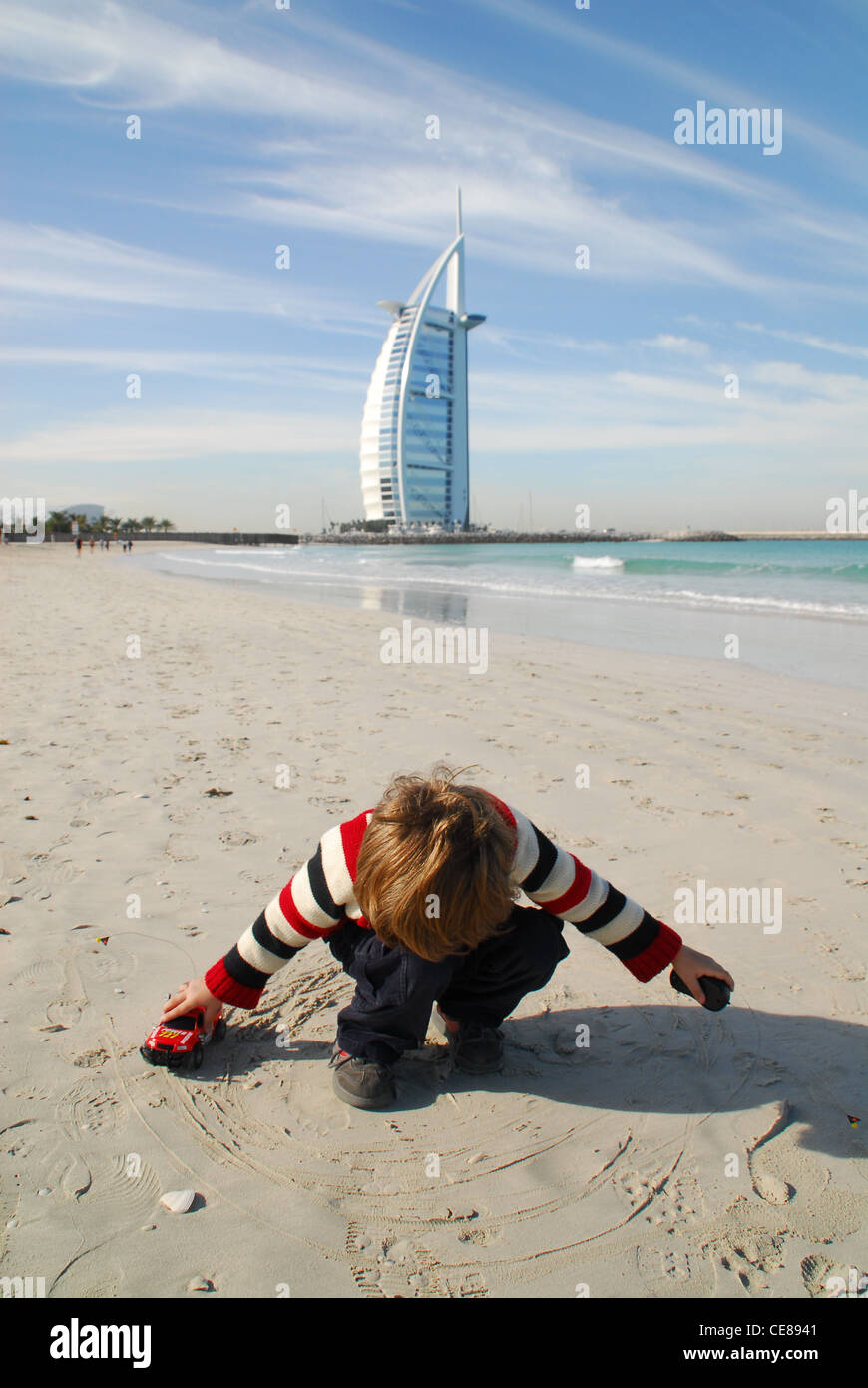 The Burg Al Arab Hotel in the Jumeirah quarter of Dubai, and the ...
