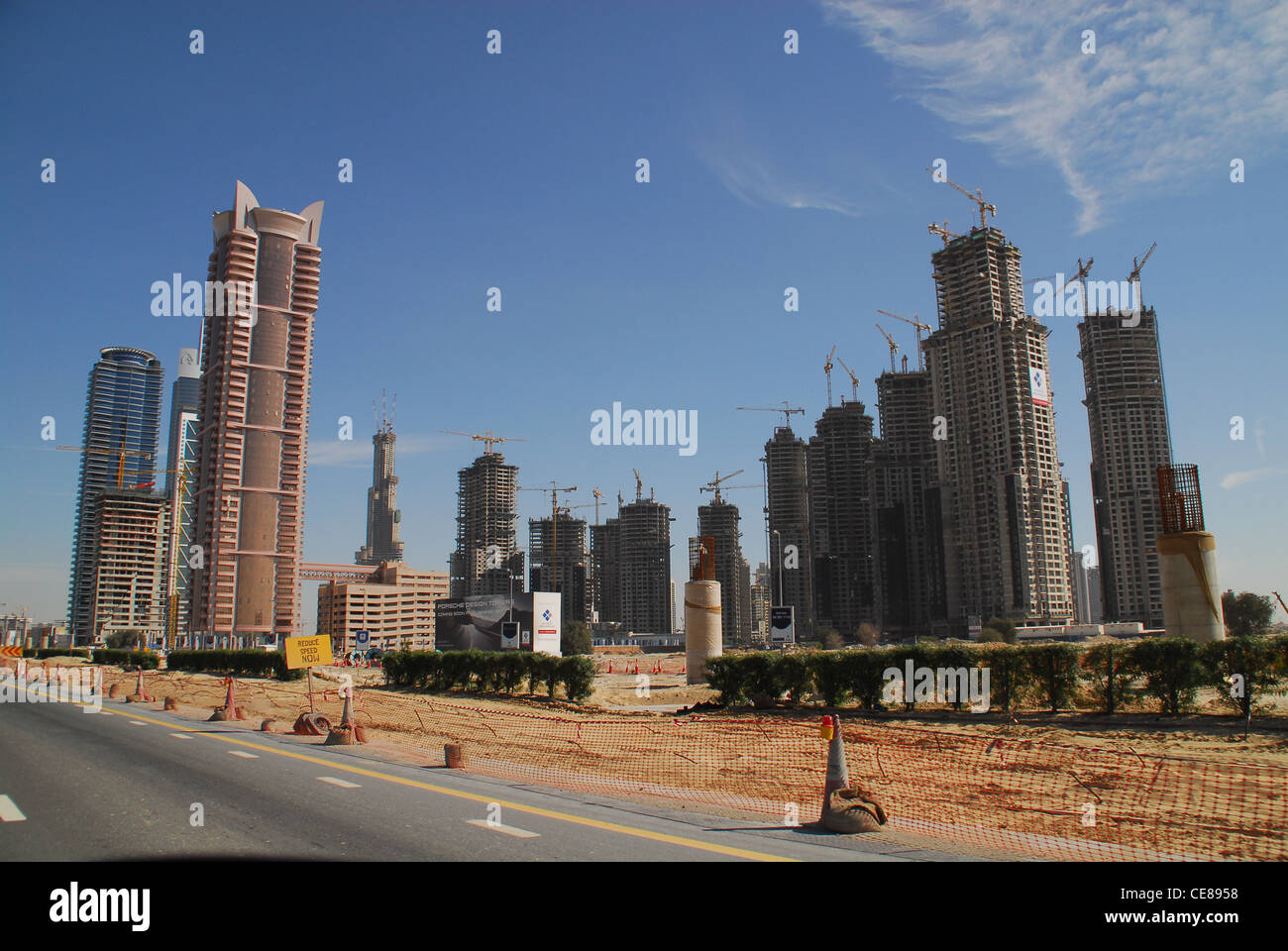 Scenes in Dubai with built up area around Sheikh Zayed road and Burg Al ...