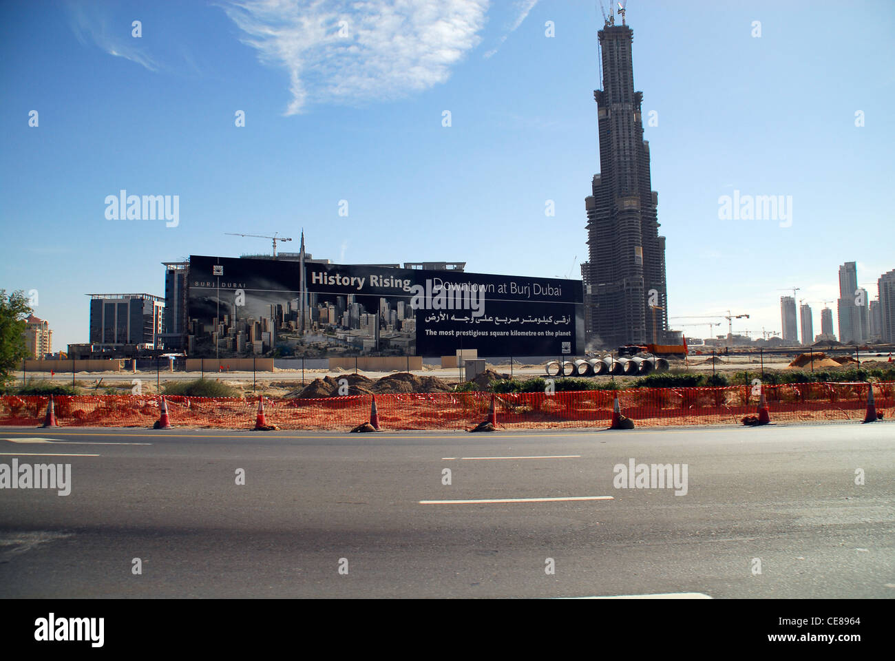 Scenes in Dubai with built up area around Sheikh Zayed road and Burg Al ...