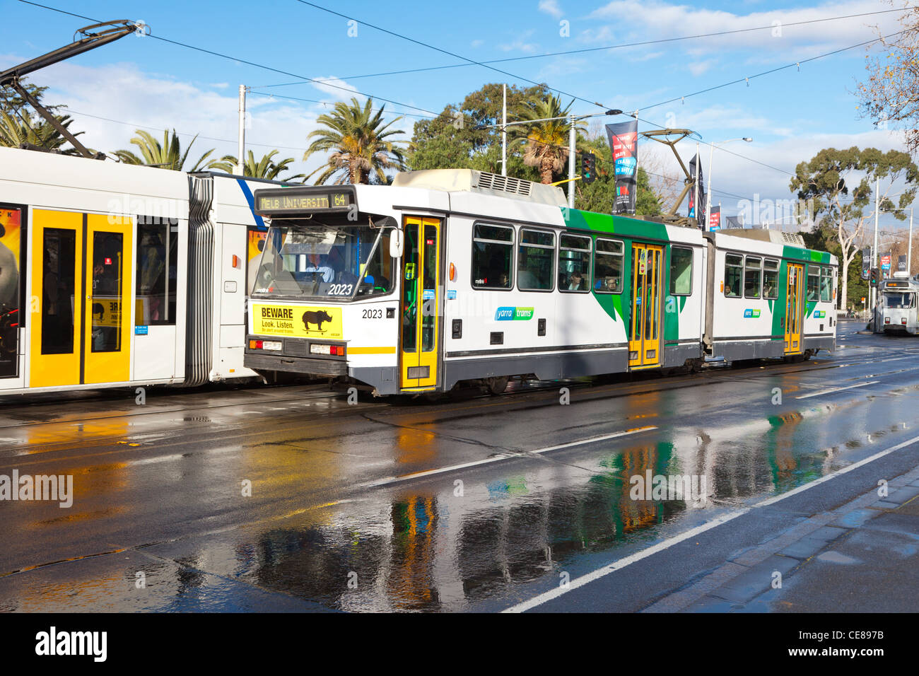 Tram on road hi-res stock photography and images - Alamy