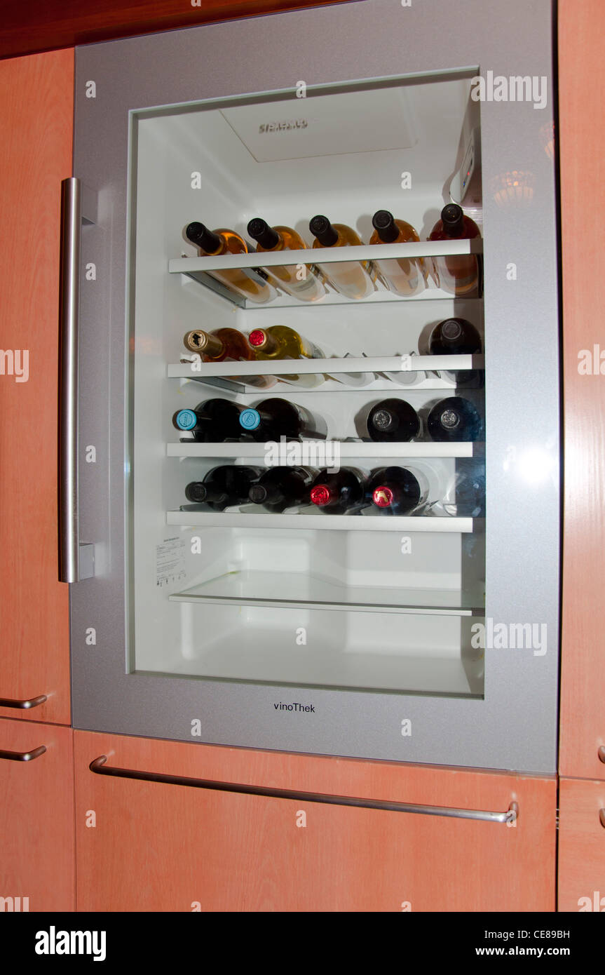 Modern wine fridge Stock Photo - Alamy