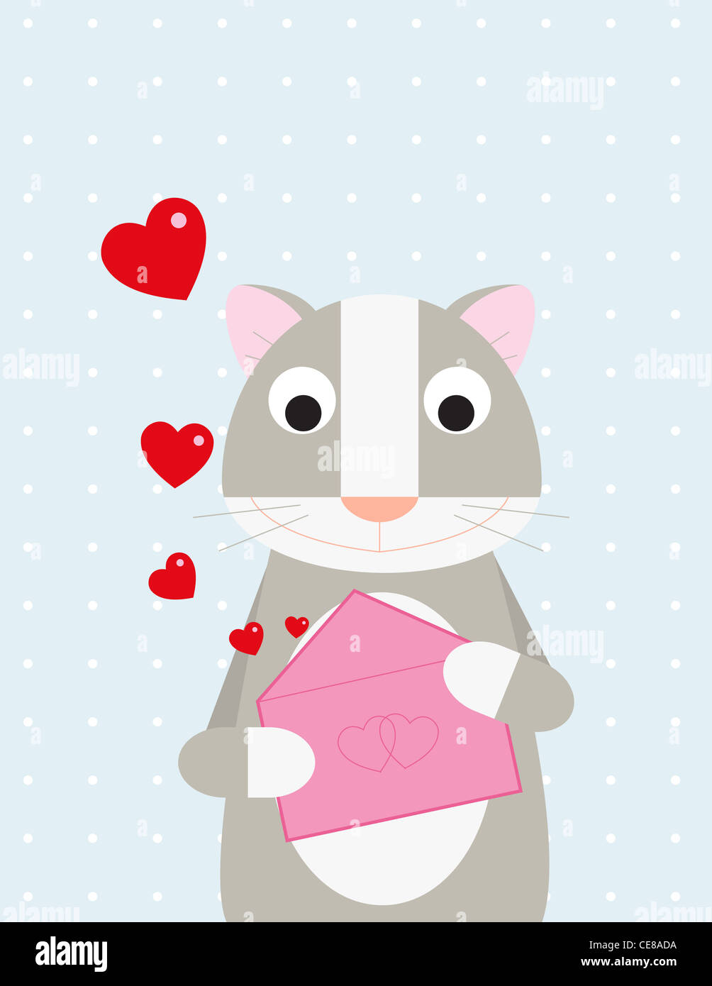 Cat opens a love letter Stock Photo - Alamy