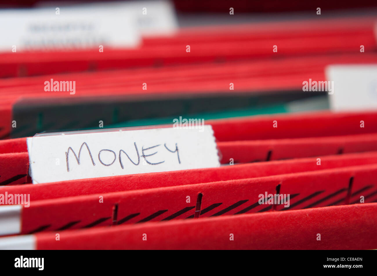 Home filing money section Stock Photo - Alamy