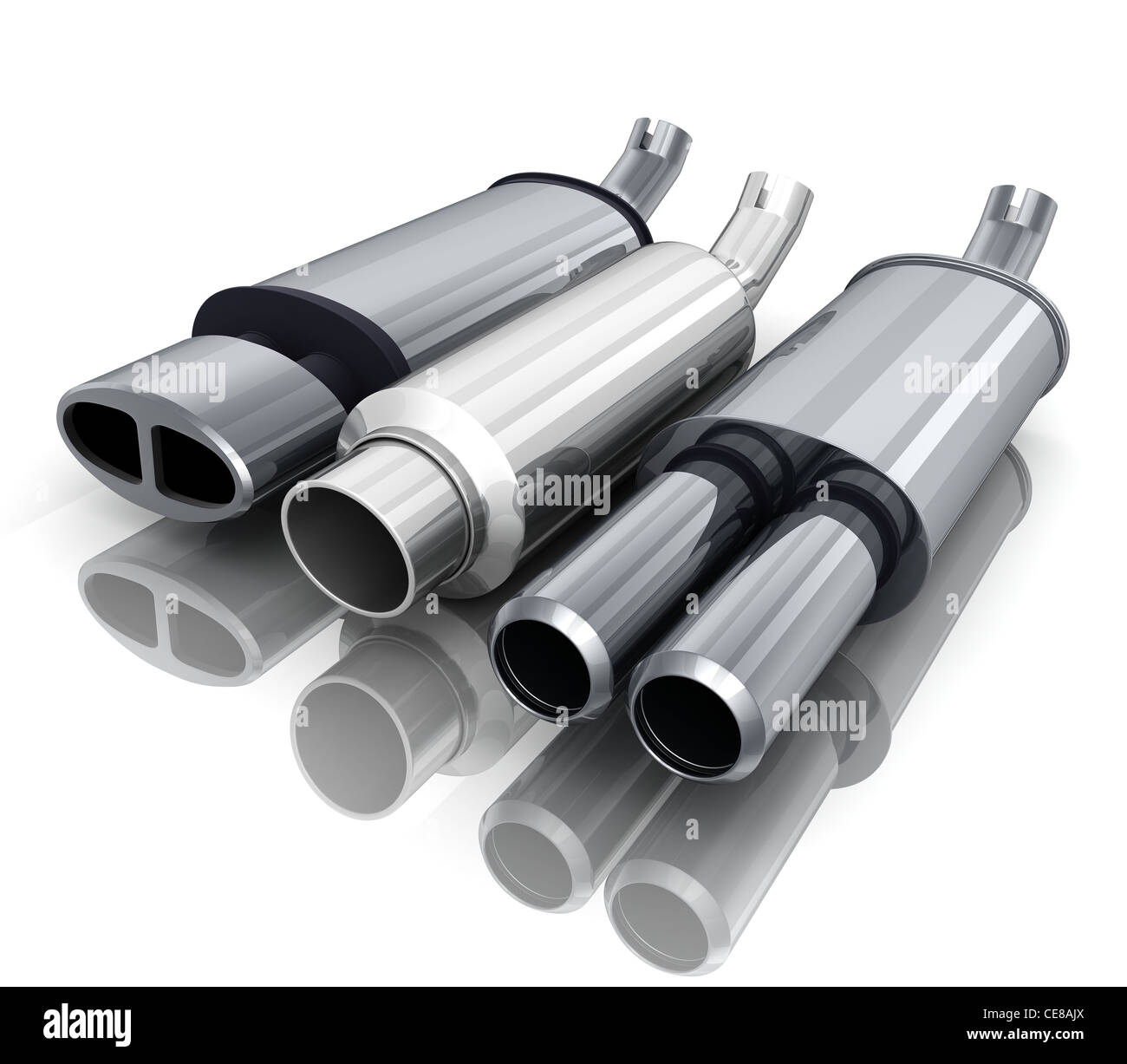 exhaust-pipe on isolated background (done in 3d Stock Photo - Alamy