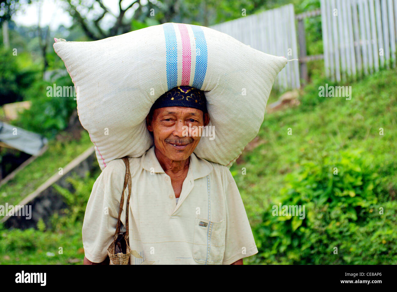 Man carrying sack rice on hi-res stock photography and images - Alamy