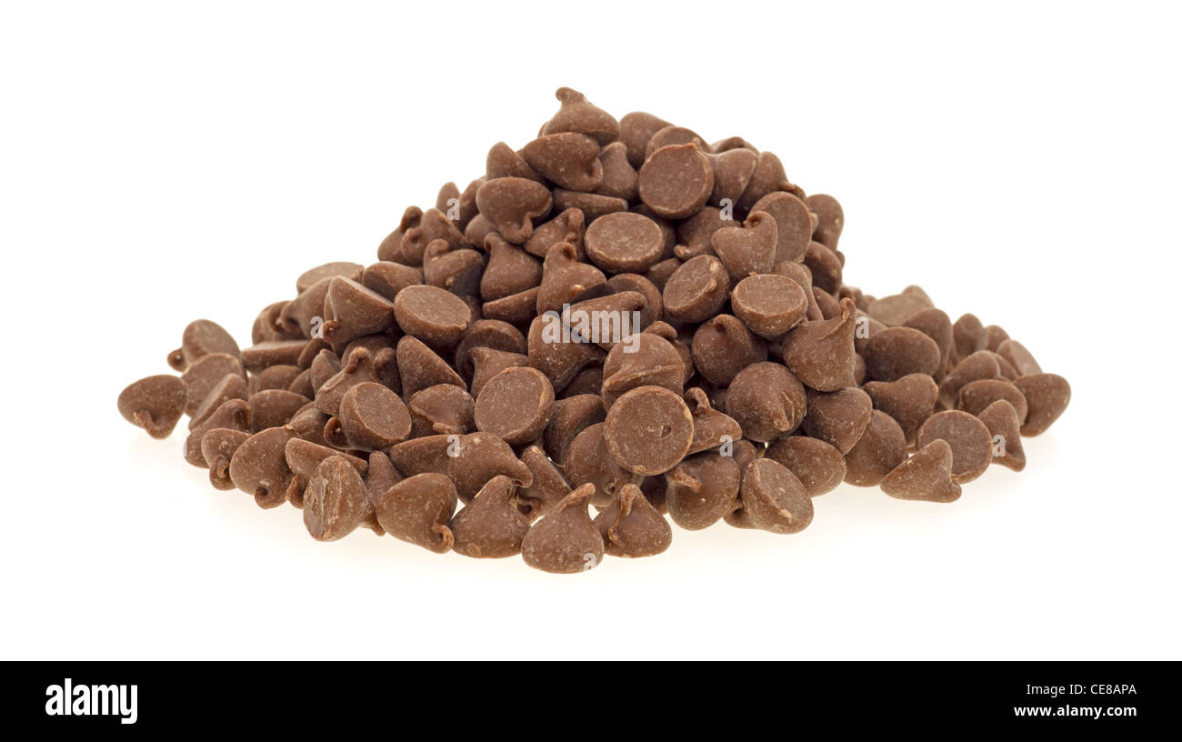 Small pile milk chocolate chips Stock Photo - Alamy