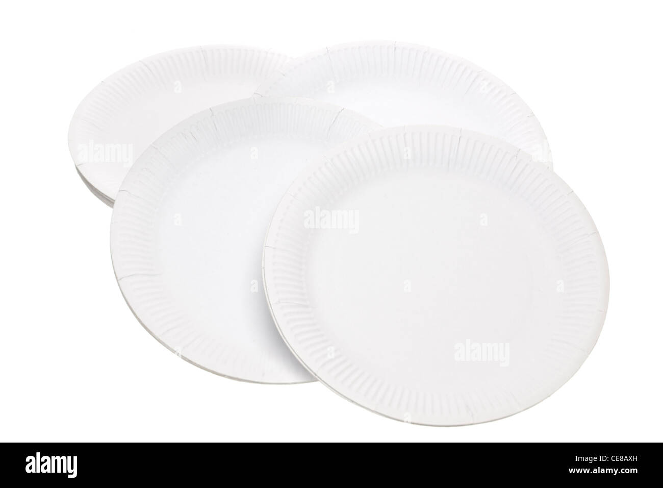 Pile of white paper plates Stock Photo - Alamy