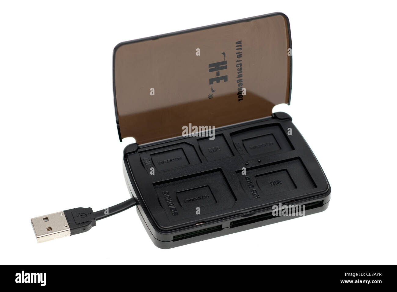 USB all in one multicard reader with lift up card storage compartment ...