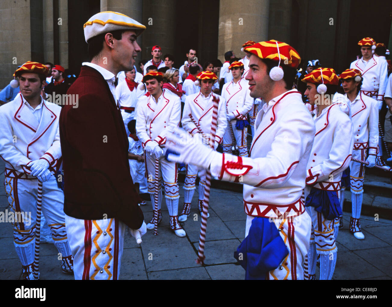 San Fermin festival, (Running of the Bulls) Pamplona, Spain Stock Photo ...