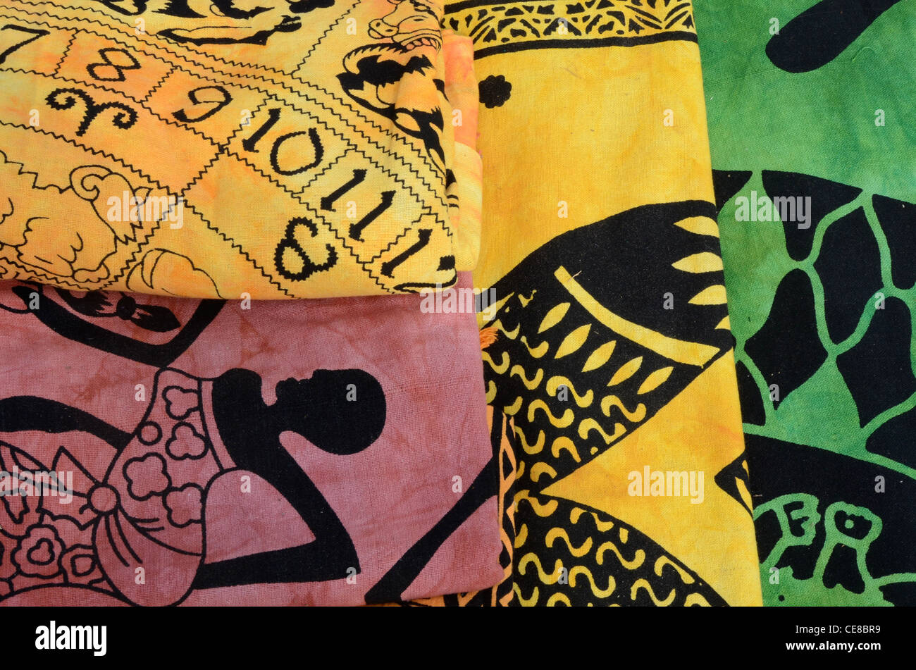 Bright fabrics from Senegal Stock Photo - Alamy
