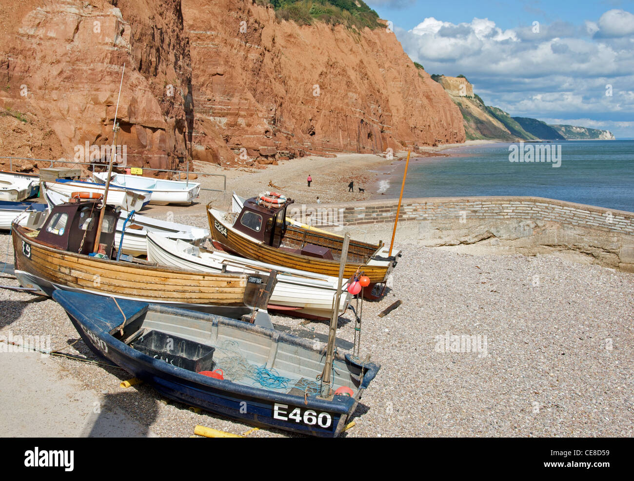 Fishing boats on Sidmouth beach, Devon, UK Stock Photo - Alamy