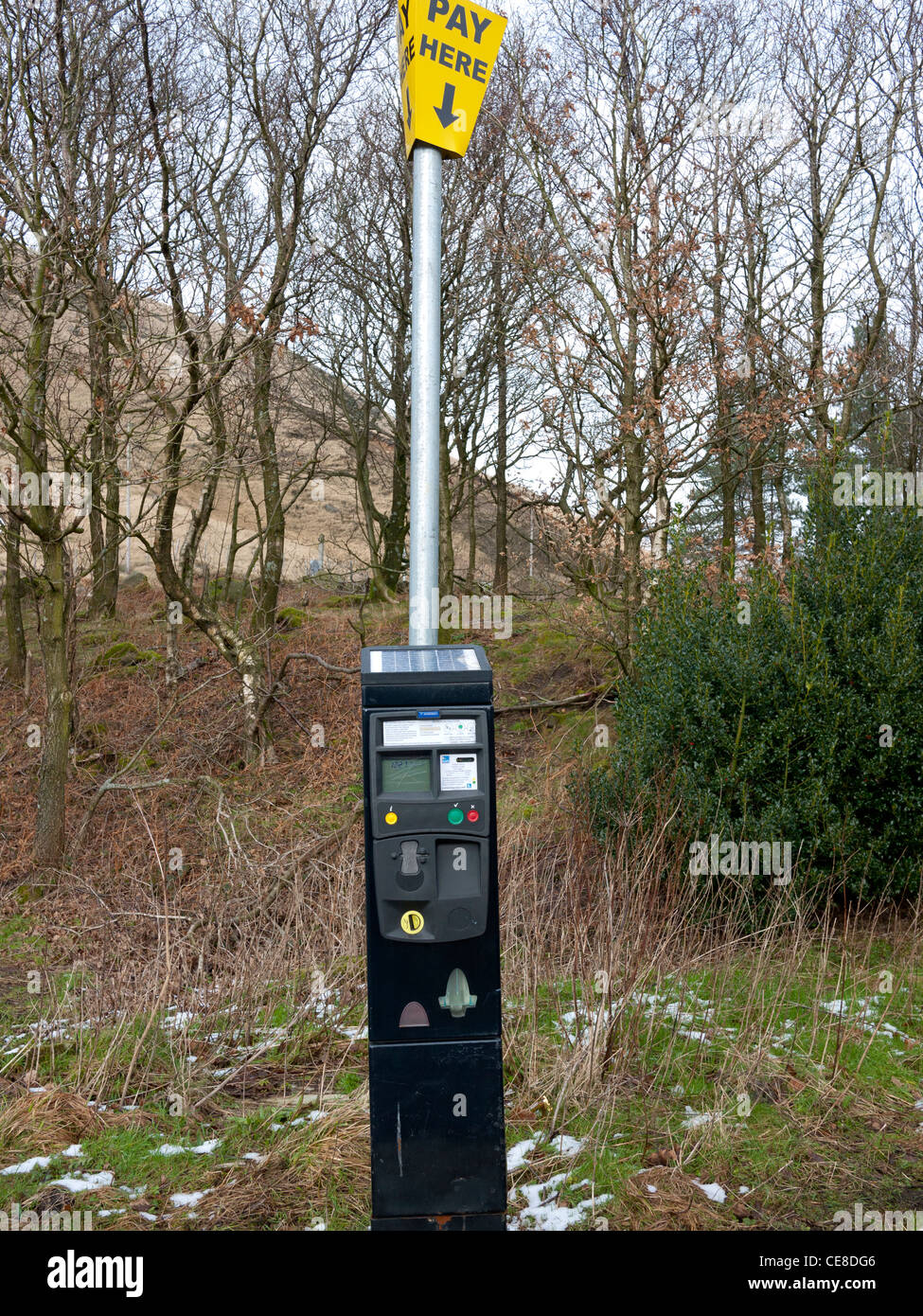 Countryside solar powered parking meter, England UK Stock Photo - Alamy