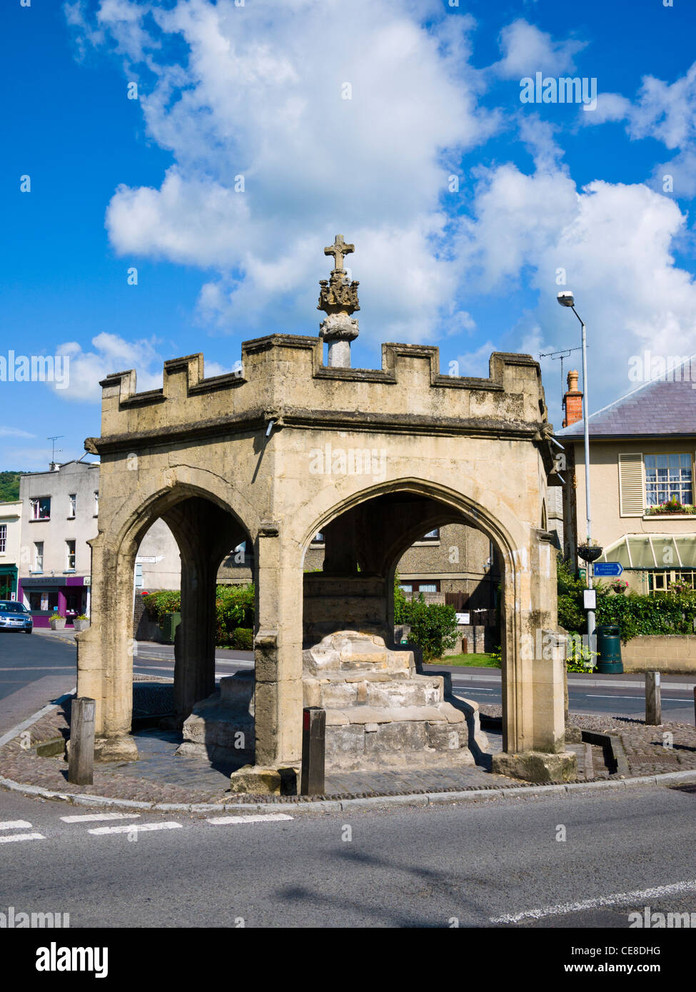 Cheddar Market Cross in Bath Street, Cheddar, Somerset, England Stock ...