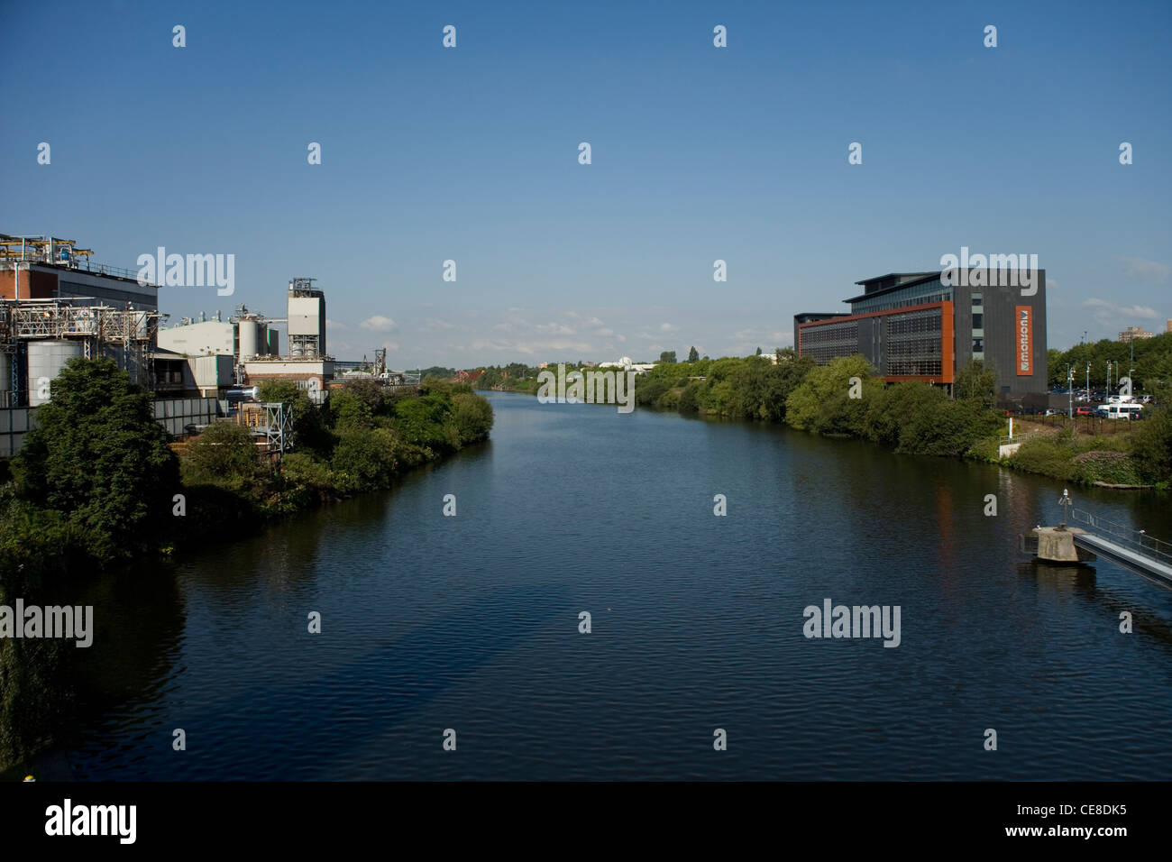 View from the Century Bridge over the Manchester Ship Canal between ...