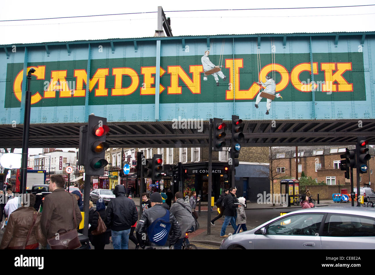 Camden lock sign on a railroad bridge in Camden - London (UK Stock ...