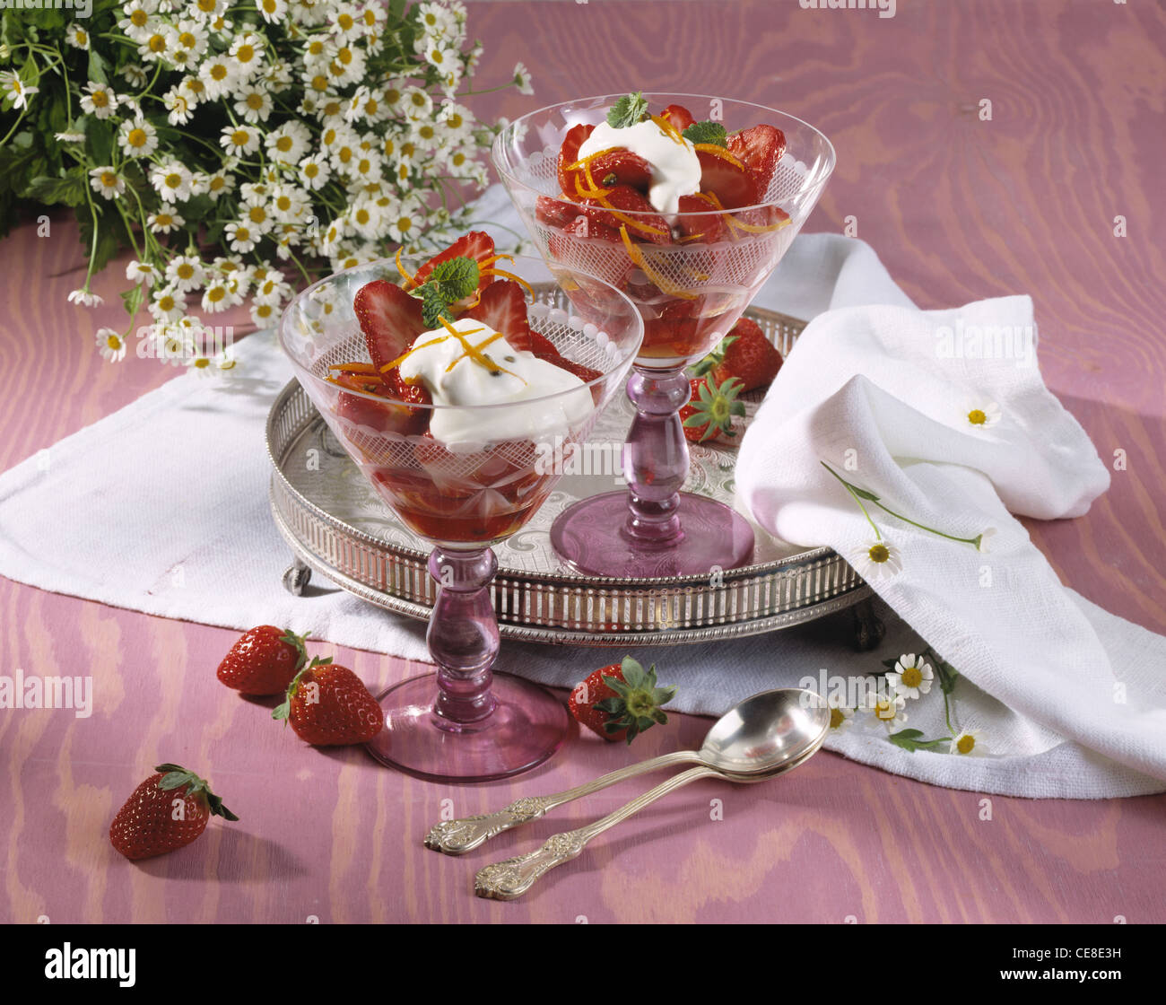 Strawberry à la Romanoff Stock Photo - Alamy