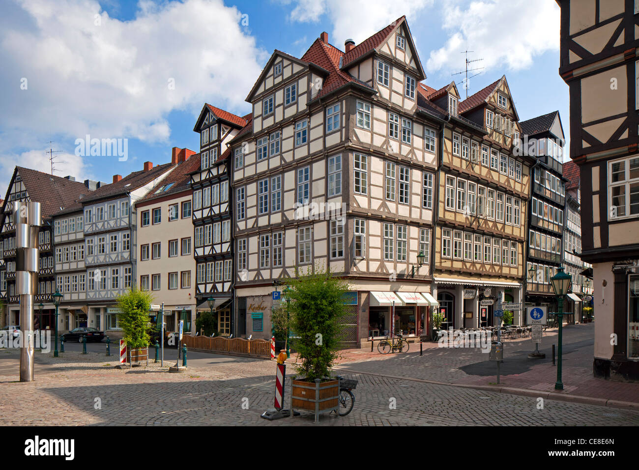 Old town with half timbered houses in kramerstrasse hi-res stock ...