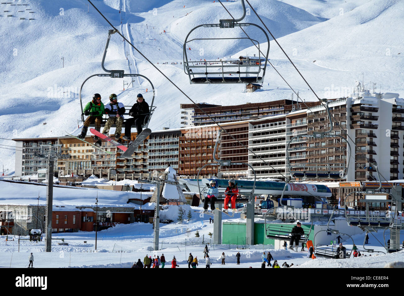 Ski resort,Ski Lift, Tignes le Lac, National Park de la Vanoise, Rhone ...