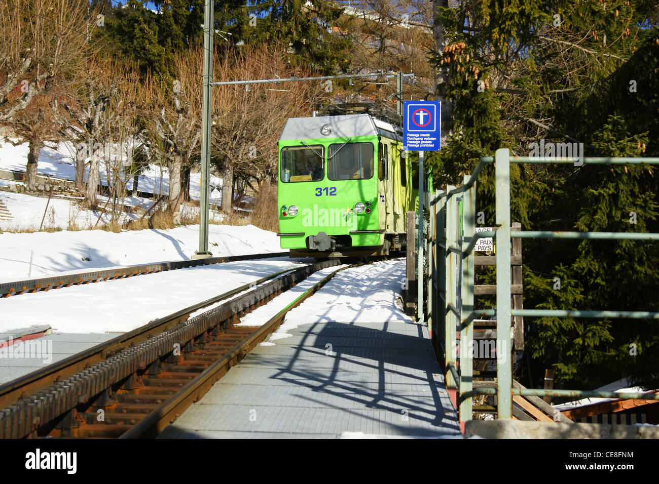 Train on the Aigle-Leysin railway, Switzerland Stock Photo - Alamy