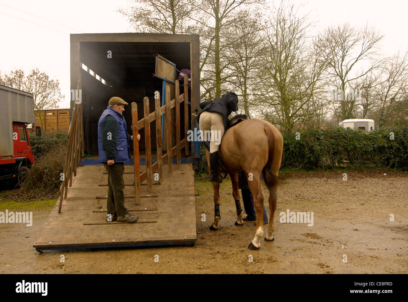 Thornham Magna, Suffolk. Members of the Suffolk Hunt on a Drag Hunt ...