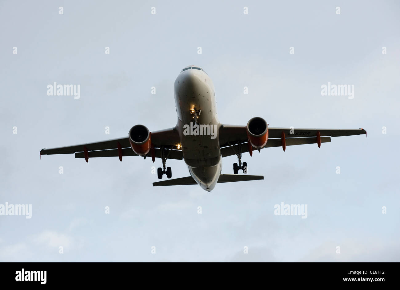 Plane coming in to land. UK. Jan 2012 Stock Photo - Alamy