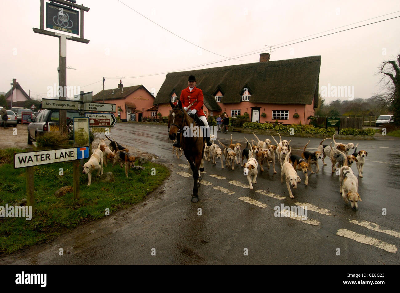 Thornham Magna, Suffolk. Members of the Suffolk Hunt on a Drag Hunt ...