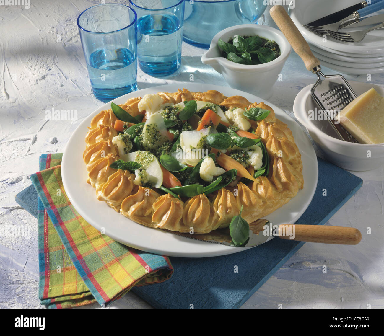 Vegetable in a choux pastry - cheese ring Stock Photo - Alamy