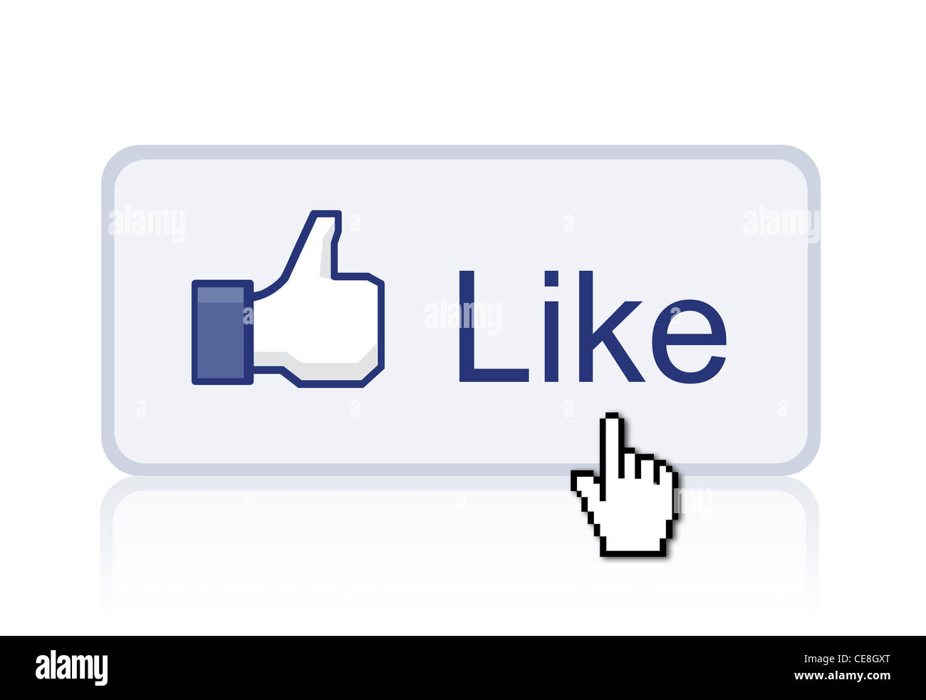 Like button with mouse cursor and thumb icon Stock Photo - Alamy