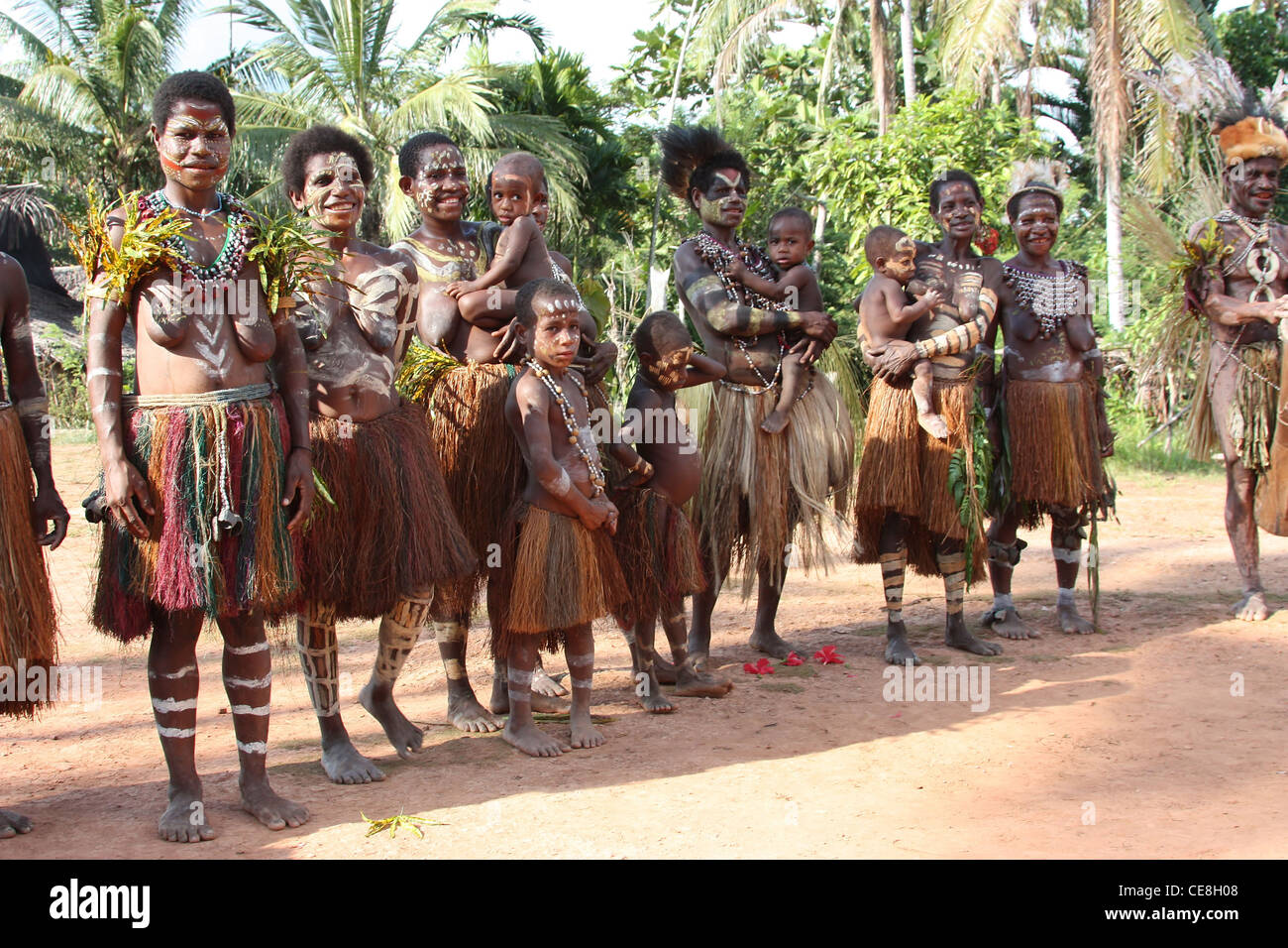 Tribal Villagers from the Karawari River in East Sepik Province Stock ...