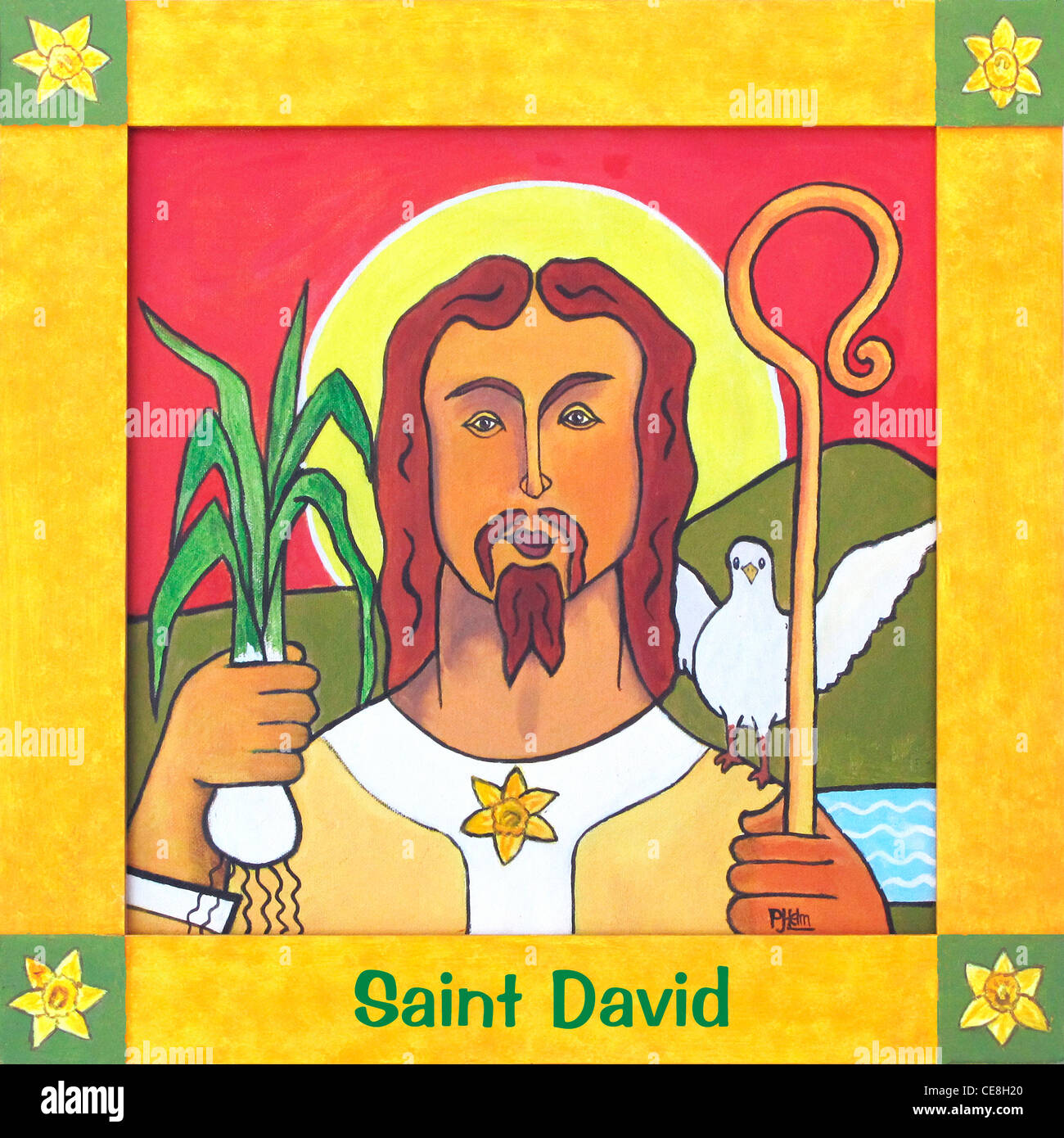 Saint David, a new painted portrait Stock Photo - Alamy