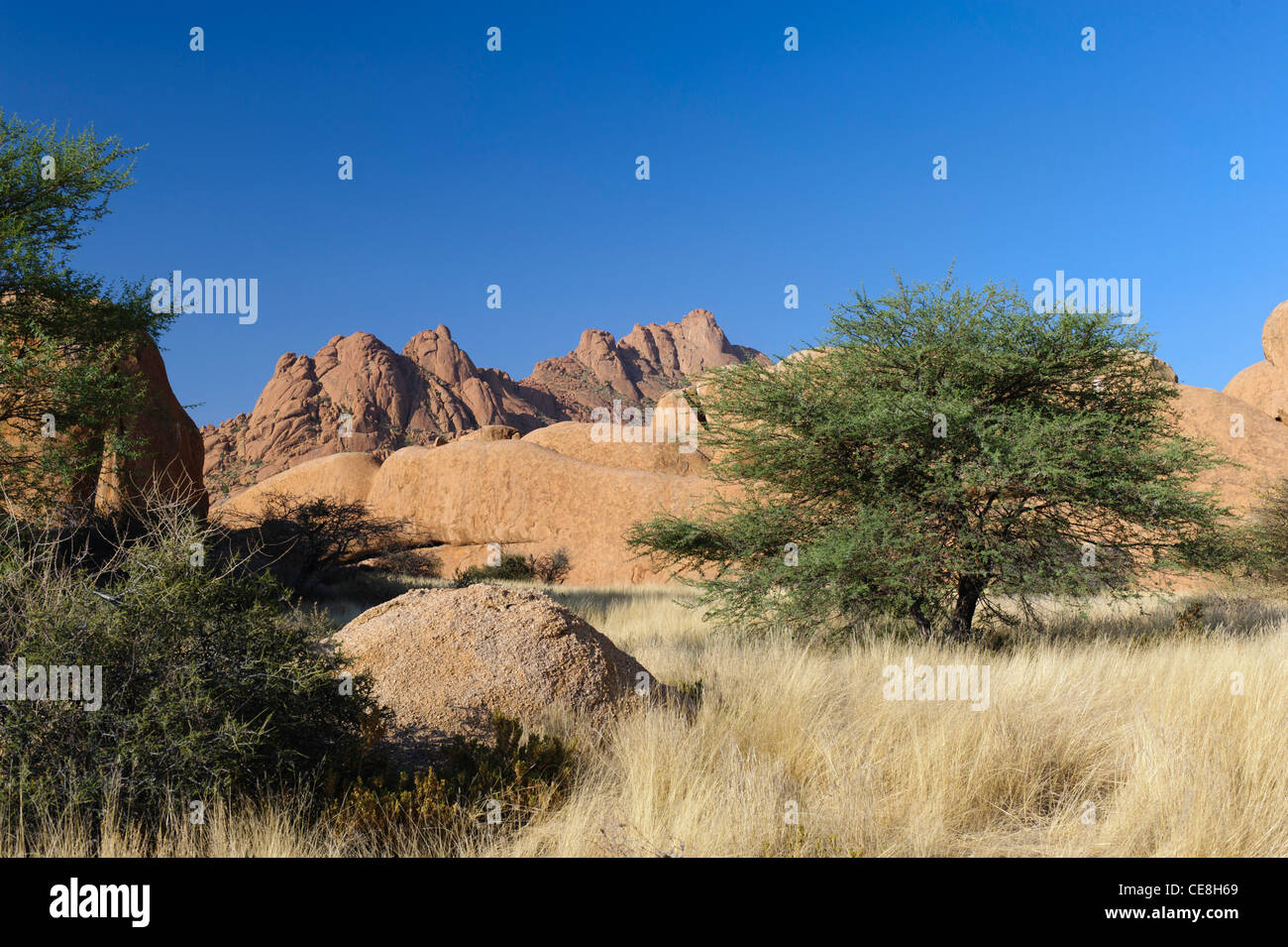 The orange granite peaks of Spitzkoppe. Damaraland, Namibia Stock Photo ...