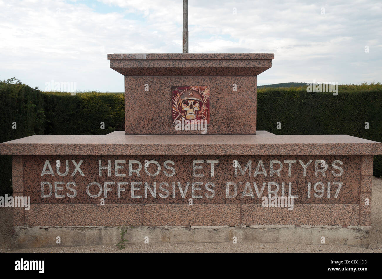 The Heroes of April 191 memorial on Val-de-Vesle (D931), Champagne ...
