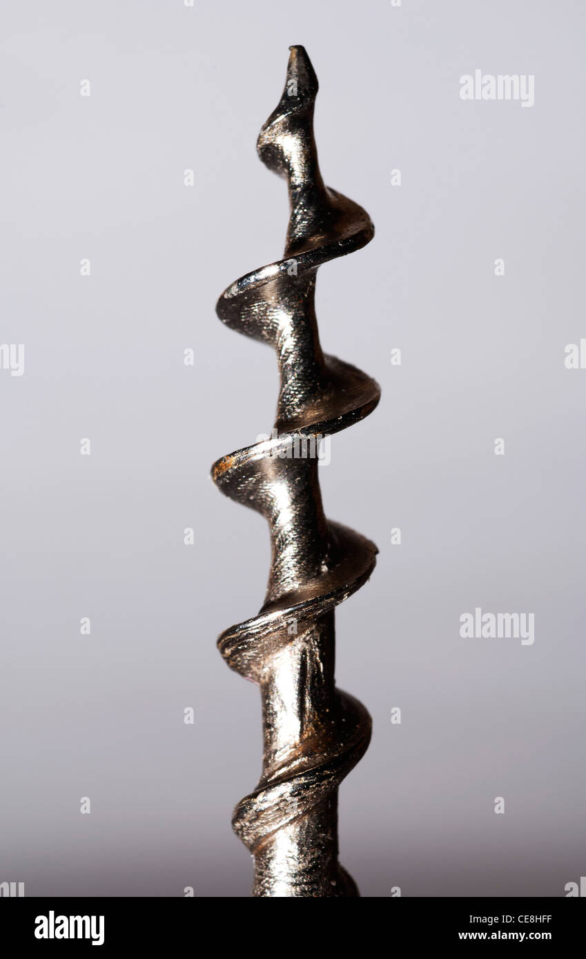 Close up of thread on corkscrew, against pale background Stock Photo ...
