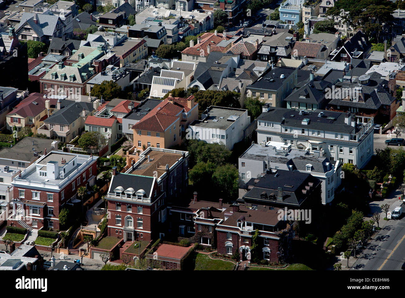 aerial photograph Pacific Heights residential neighborhood San ...