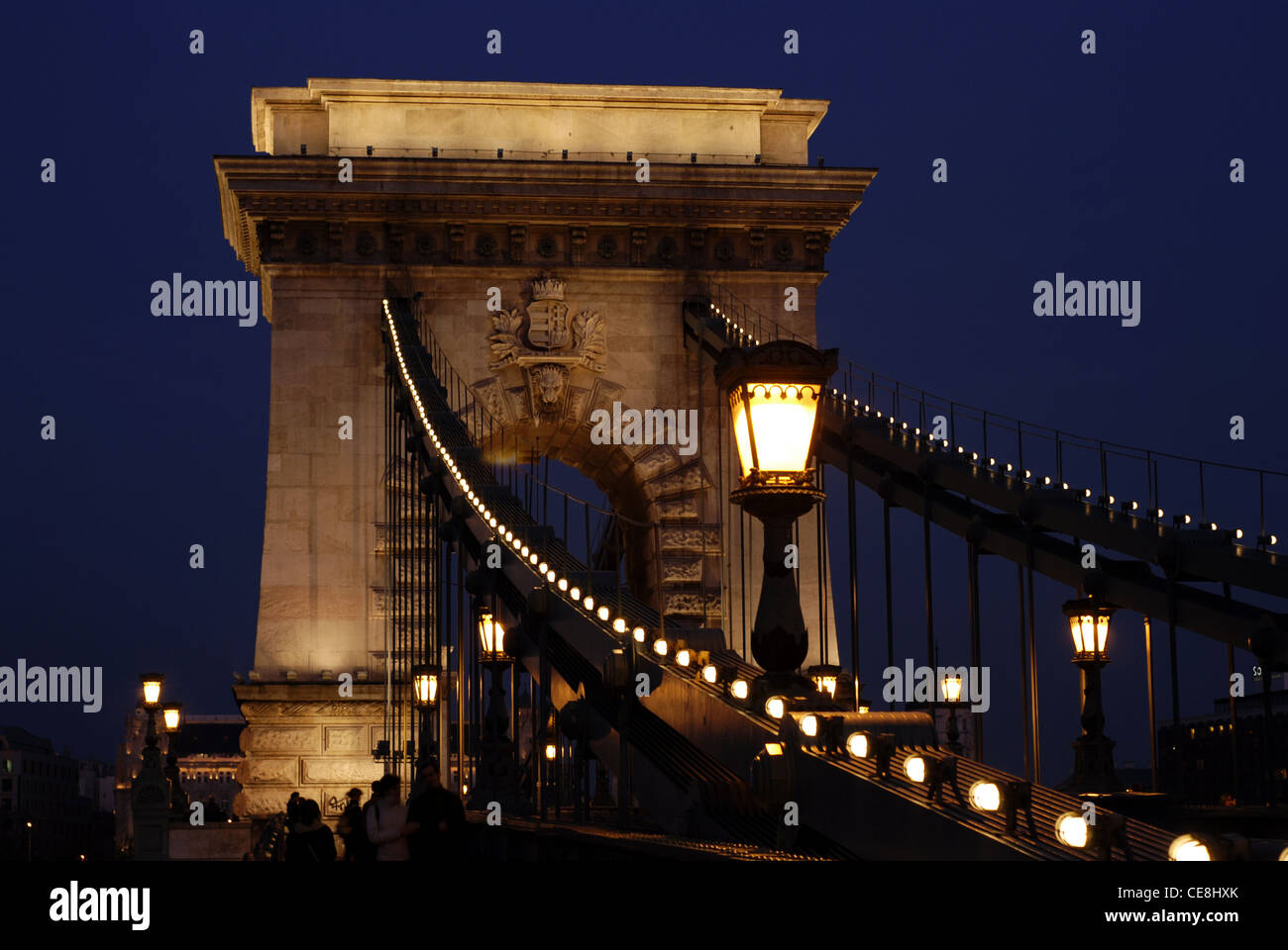 Budapest chain bridge lit at hi-res stock photography and images - Alamy
