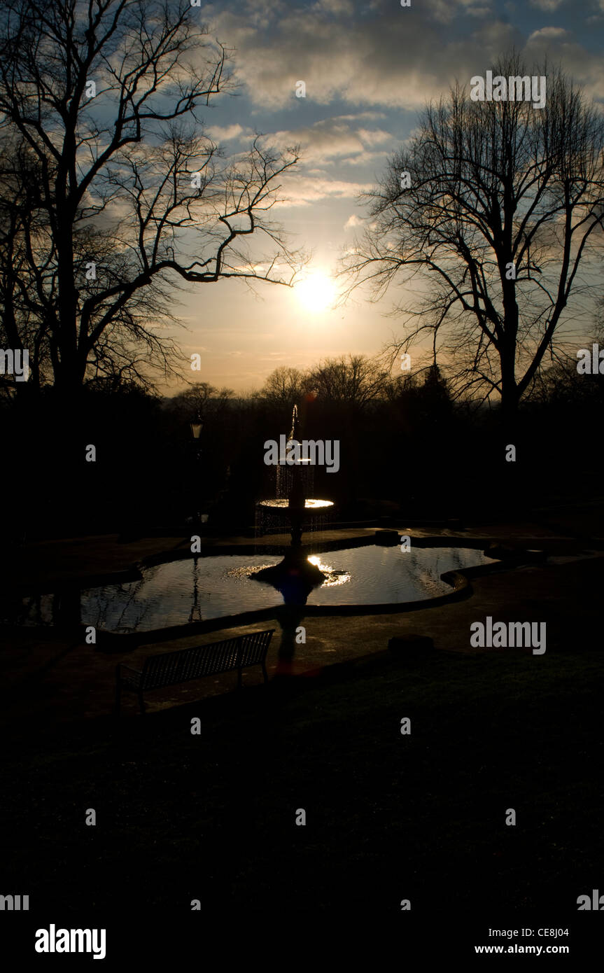 A water fountain at sunset Stock Photo - Alamy