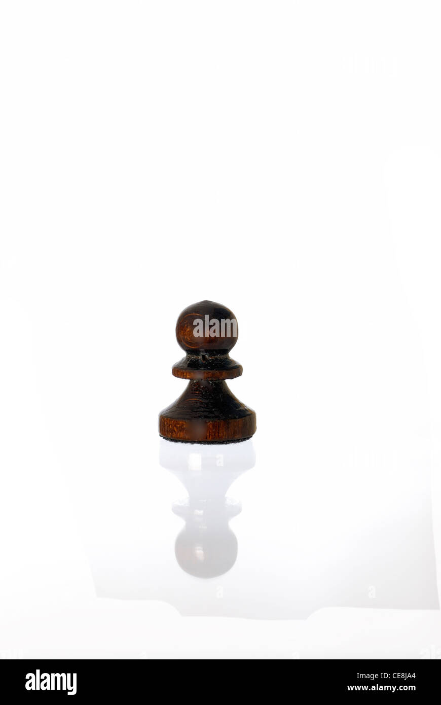 One Chess Pawn on white background with faint reflextion Stock Photo ...