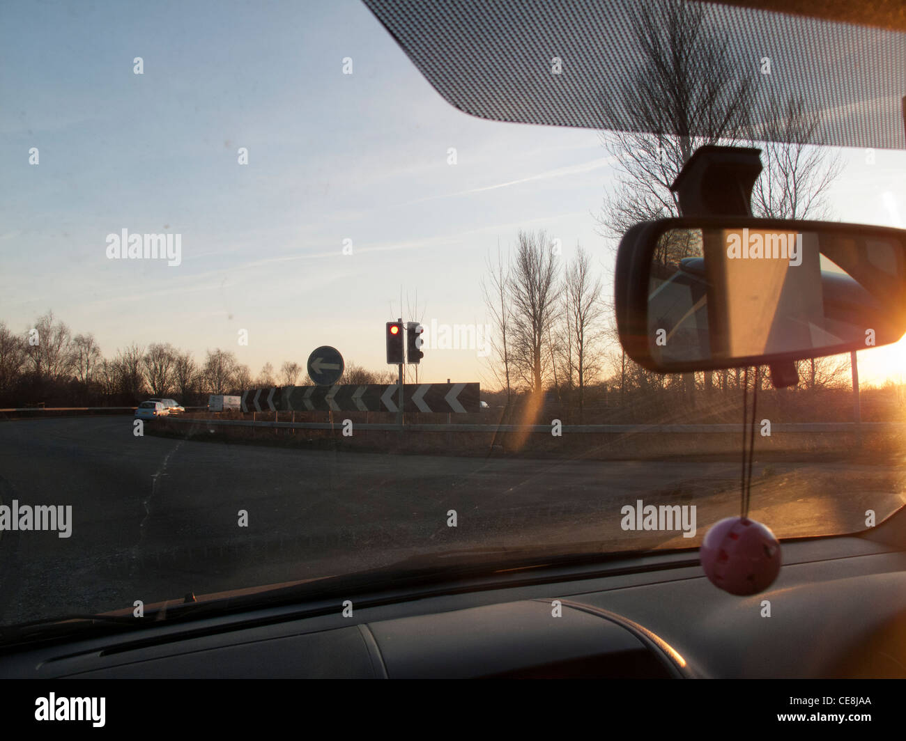 reflection in the rear view mirror Stock Photo - Alamy