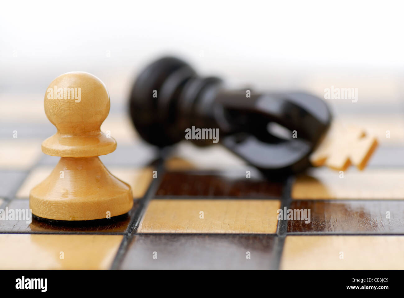 White pawn standing over defeated hi-res stock photography and images ...