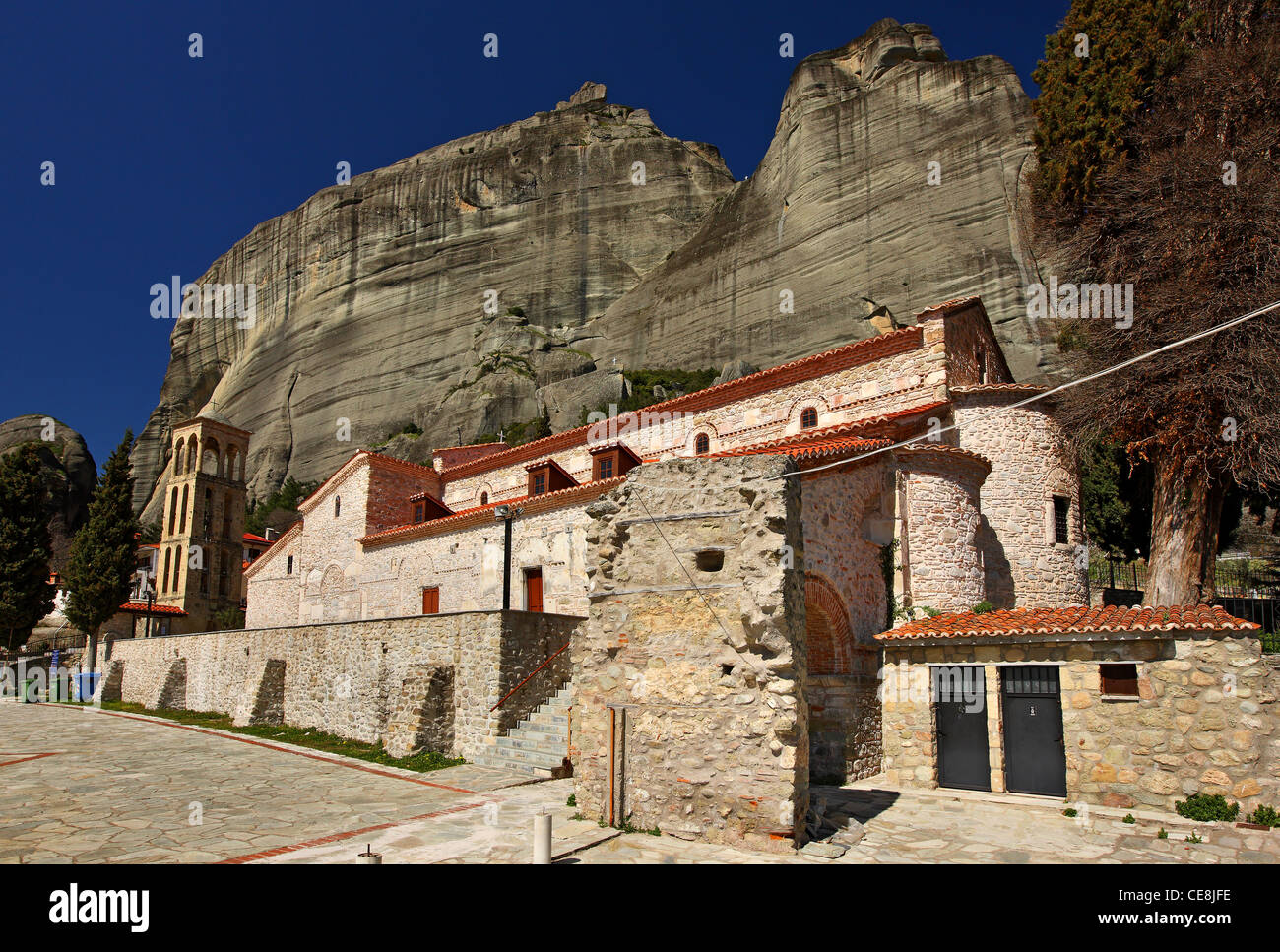 Greece, Kalambaka town. The Assumption of Virgin Mary byzantine church ...