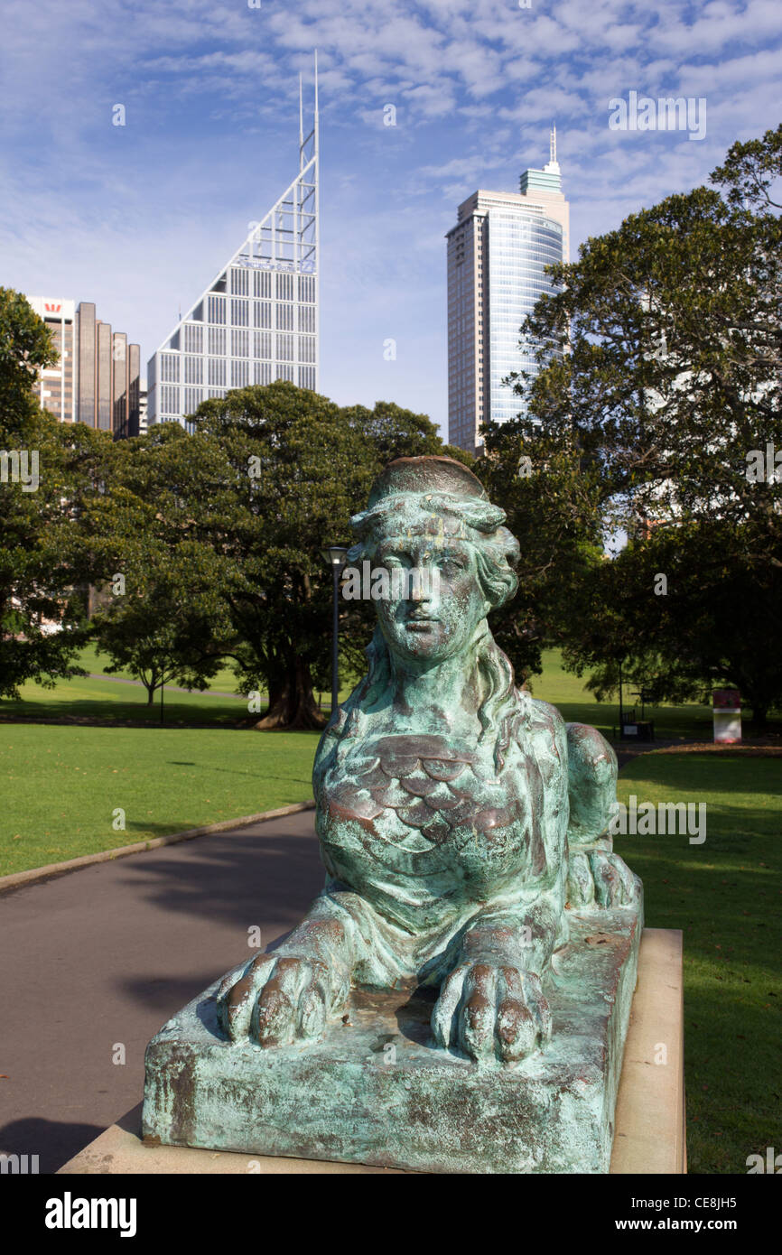 detail of bronze sphinx, The Domain, Sydney, Australia Stock Photo - Alamy