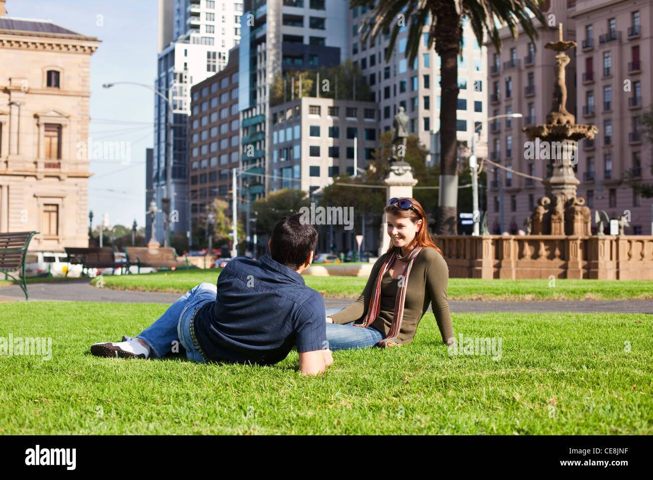 Melbourne park hi-res stock photography and images - Alamy