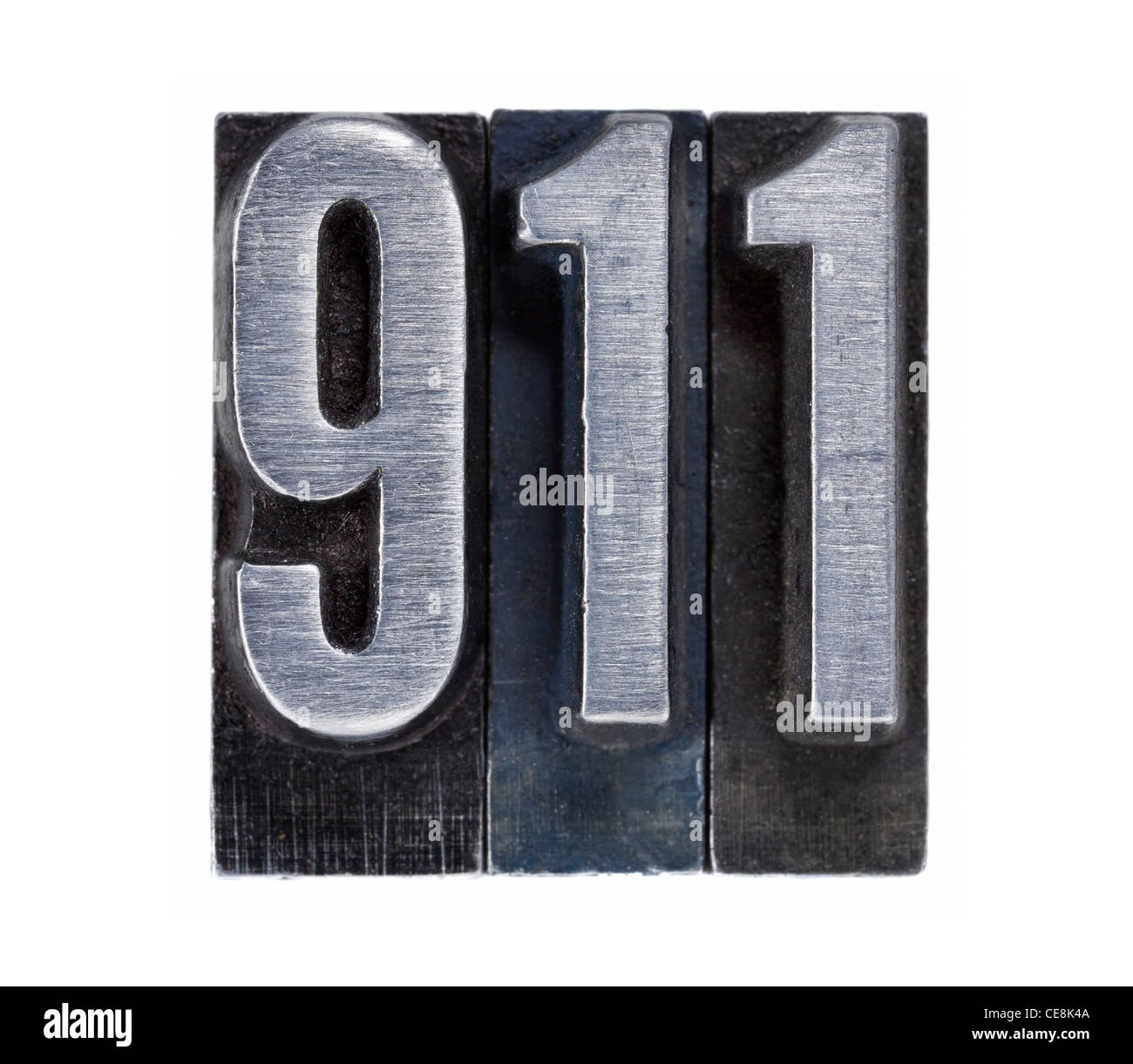 emergency phone number 911 or terrorist attack date - isolated text in ...