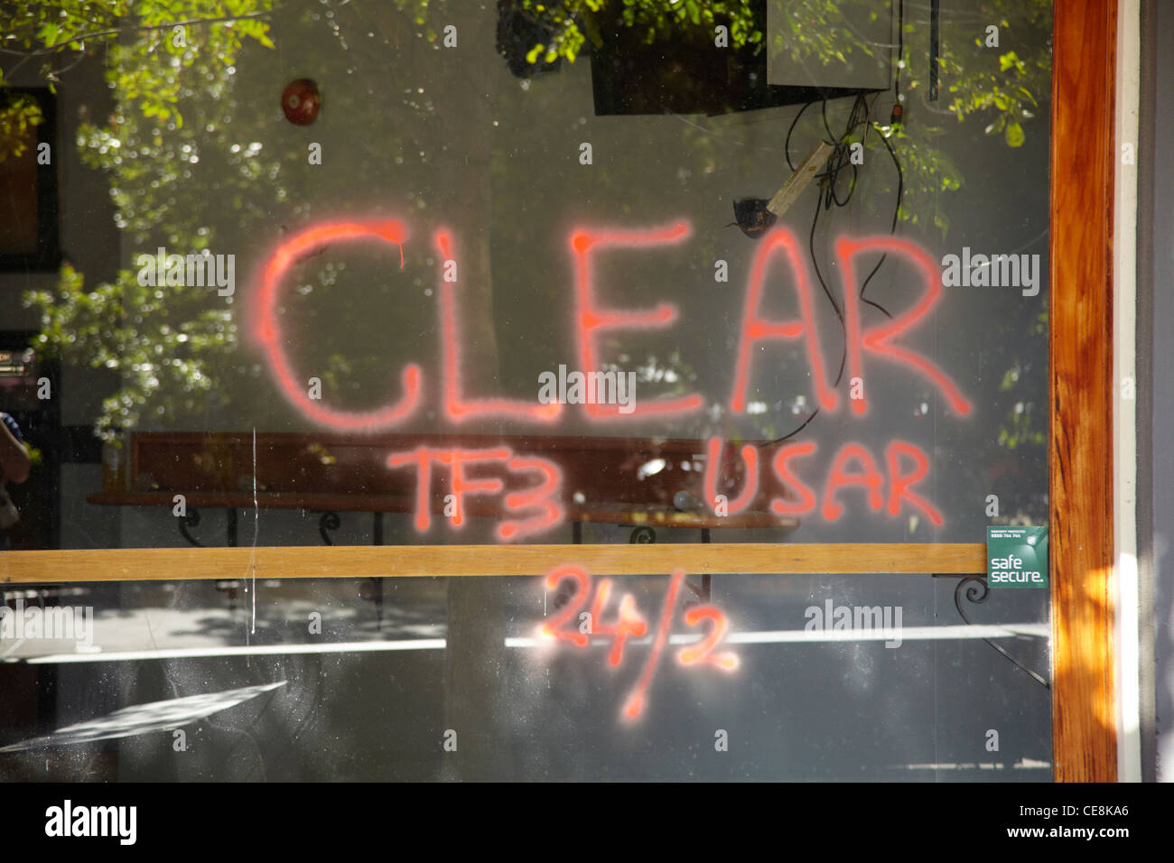 Urban search and rescue clear sign, after earthquake, 22 February 2011 ...