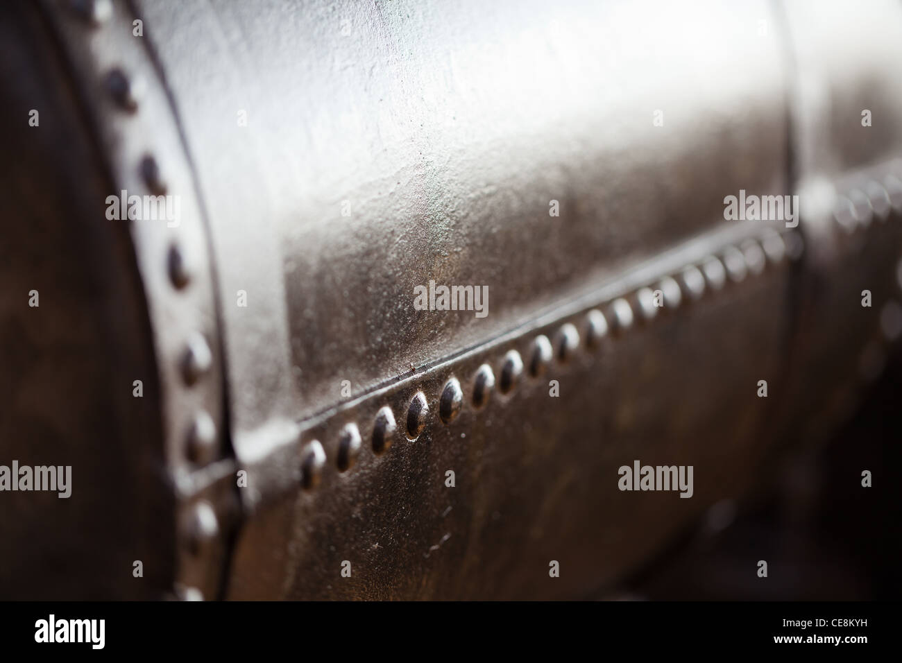 Rivets on the site of a Classic old car bonnet Stock Photo - Alamy